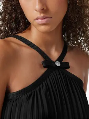 Versace Halterneck Pleated Mini Dress