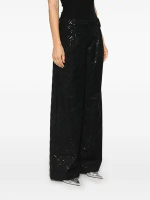 ROTATE BY BIRGER CHRISTENSEN Sequinned Wide-leg Trousers