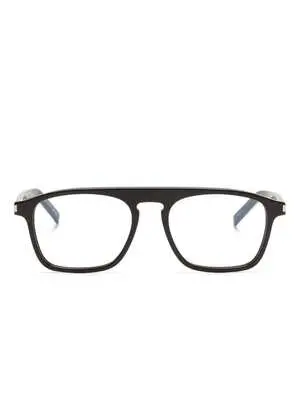 Saint Laurent Pilot-frame Glasses - Brown