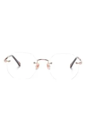 Chloé Hexagonal-frame Glasses - Gold