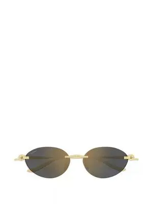 CARTIER Oval-frame Sunglasses - Gold