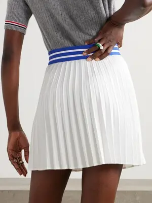 BODE Pleated Jersey Mini Skirt - White
