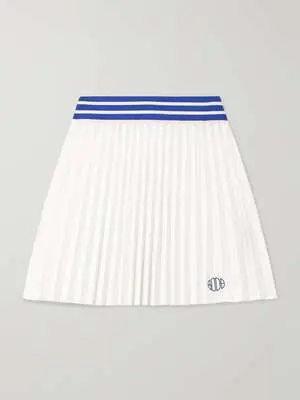 BODE Pleated Jersey Mini Skirt - White