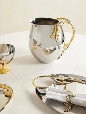 L'Objet Fern Gold-plated Stainless Steel Pitcher - Silver