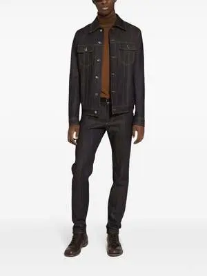 Dolce & Gabbana Stretch-cotton Denim Jacket - Grey