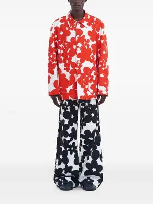 Marni Floral-print Cotton Jacket - Red
