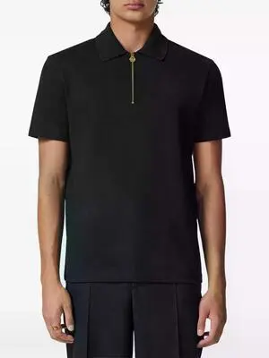 Versace Embroidered Cotton-piqué Half-zip Polo