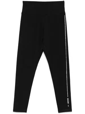 Dkny Rhinestone-logo Leggings - Black