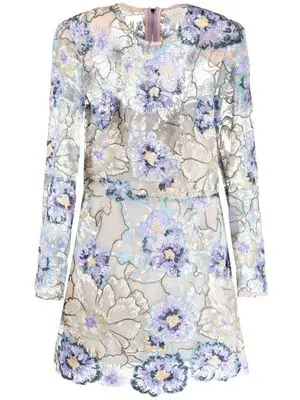 BRONX AND BRONCO Floral-Detail Long-Sleeve Dress