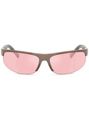 Miu Miu Oval-frame Sunglasses - Brown