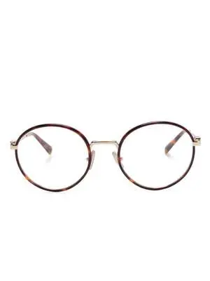 Miu Miu Tortoiseshell Round Frame Glasses - Brown