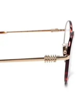 Miu Miu Tortoiseshell Round Frame Glasses