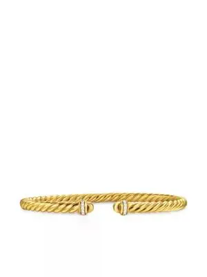 David Yurman 18kt Yellow Cablespira Diamond Bracelet - Gold