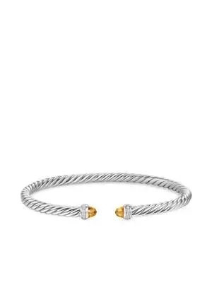 David Yurman Cablespira Citrine And Diamond Bracelet - Silver