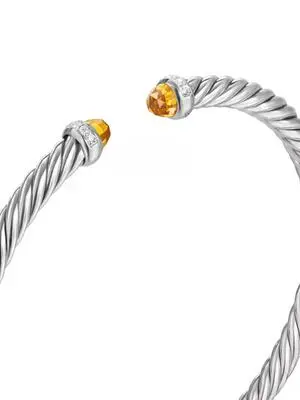 David Yurman Cablespira Citrine And Diamond Bracelet - Silver