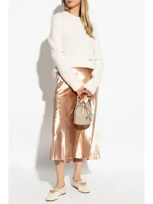 Tory Burch Velvet Midi Skirt - Pink