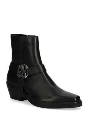 Hugo 50mm Logo Plaque Biker Boots