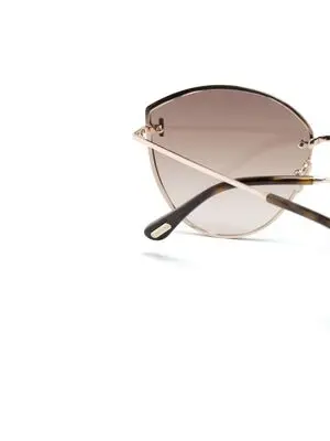TOM FORD Evangeline Oversize Sunglasses - Gold