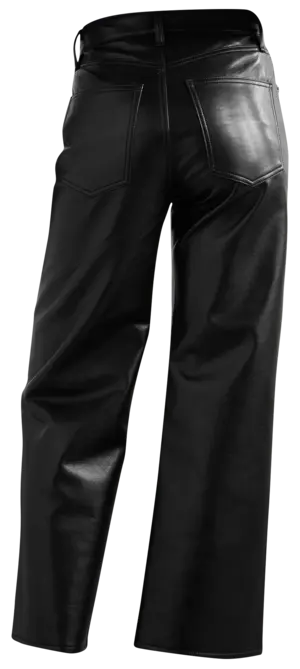 AGOLDE Ren Cropped Leather Pants - Black