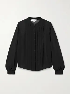 FRAME Bead-embellished Silk Crepe De Chine Blouse