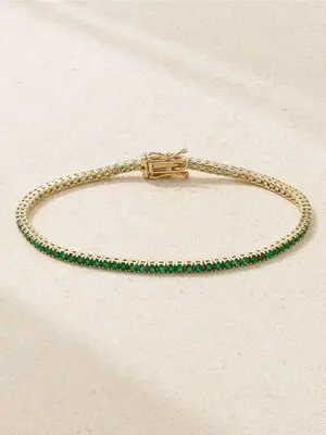 SYDNEY EVAN 14-karat Gold And Emerald Tennis Bracelet - Green