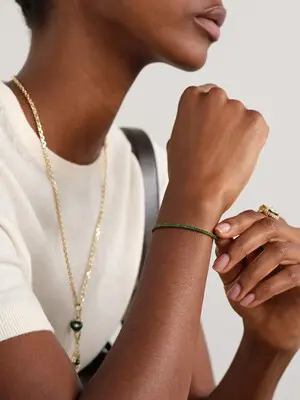 SYDNEY EVAN 14-karat Gold And Emerald Tennis Bracelet