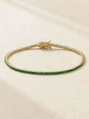 SYDNEY EVAN 14-karat Gold And Emerald Tennis Bracelet