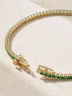 SYDNEY EVAN 14-karat Gold And Emerald Tennis Bracelet