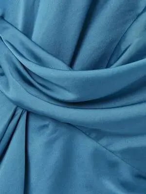 Simkhai Talit Draped Satin Mini Dress - Blue