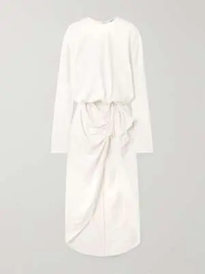 Christopher Esber Cadence Ruched Ruffled Crepe Maxi Dress