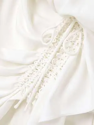Christopher Esber Cadence Ruched Ruffled Crepe Maxi Dress