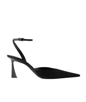 Saint Laurent Aimee Leather-trimmed Satin Pumps