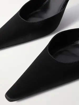 Saint Laurent Aimee Leather-trimmed Satin Pumps