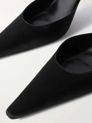 Saint Laurent Aimee Leather-trimmed Satin Pumps