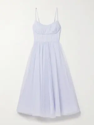Zimmermann Pleated Tulle Midi Dress
