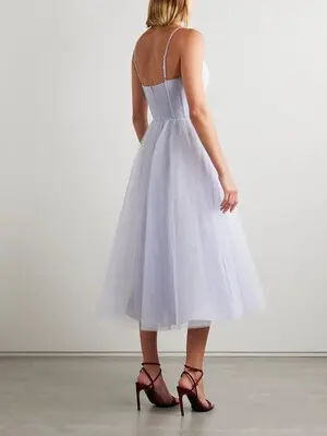 Zimmermann Pleated Tulle Midi Dress
