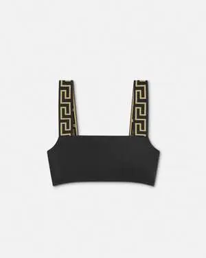 Versace Jacquard Bikini Top - Black