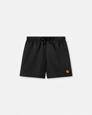 Versace Embroidered Medusa Swim Boardshorts - Black