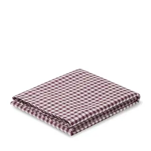 PIGLET IN BED Gingham Linen Flat Sheet - Berry Gingham