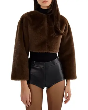 LAMARQUE Rowdie Faux Fur Jacket - Walnut