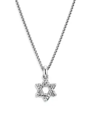 David Yurman Star Of David Diamond Pendant Necklace - Silver