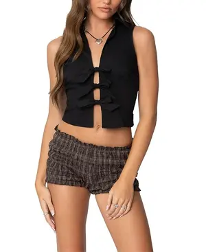 EDIKTED Beau Tie Front Top