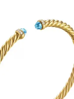 David Yurman 18kt Yellow Cablespira Topaz And Diamond Bracelet - Gold