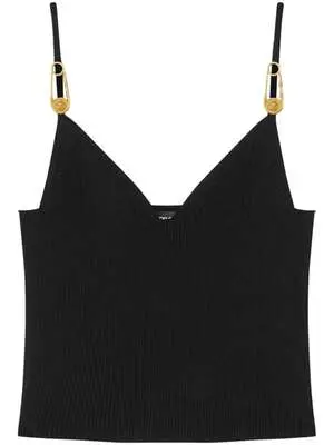 Versace Safety Pin Knit Top - Black