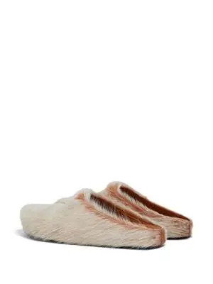 Marni Calf Hair Clogs - Neutrals
