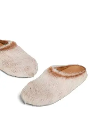 Marni Calf Hair Clogs - Neutrals
