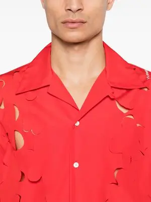 Marni Logo-embroidered Cut-out Shirt