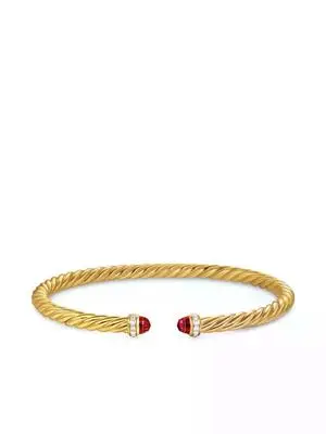 David Yurman 18kt Yellow Cablespira Garnet And Diamond Bracelet - Gold