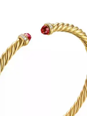 David Yurman 18kt Yellow Cablespira Garnet And Diamond Bracelet - Gold