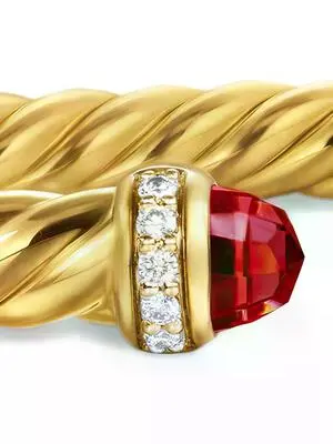 David Yurman 18kt Yellow Cablespira Garnet And Diamond Bracelet - Gold